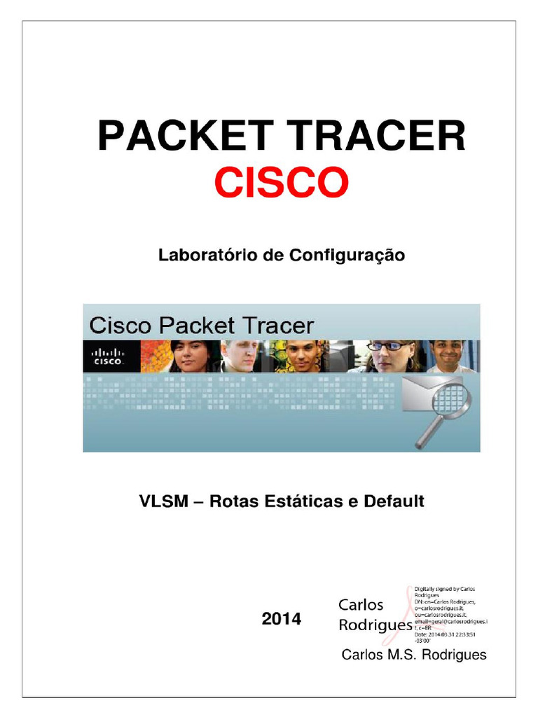 PACKET TRACER CISCO Laboratório de Configuração VLSM-Rotas e Default | PDF