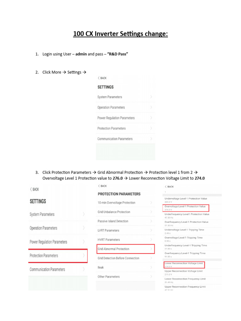 100 CX Inverter Settings Change | PDF | Science & Mathematics | Computers