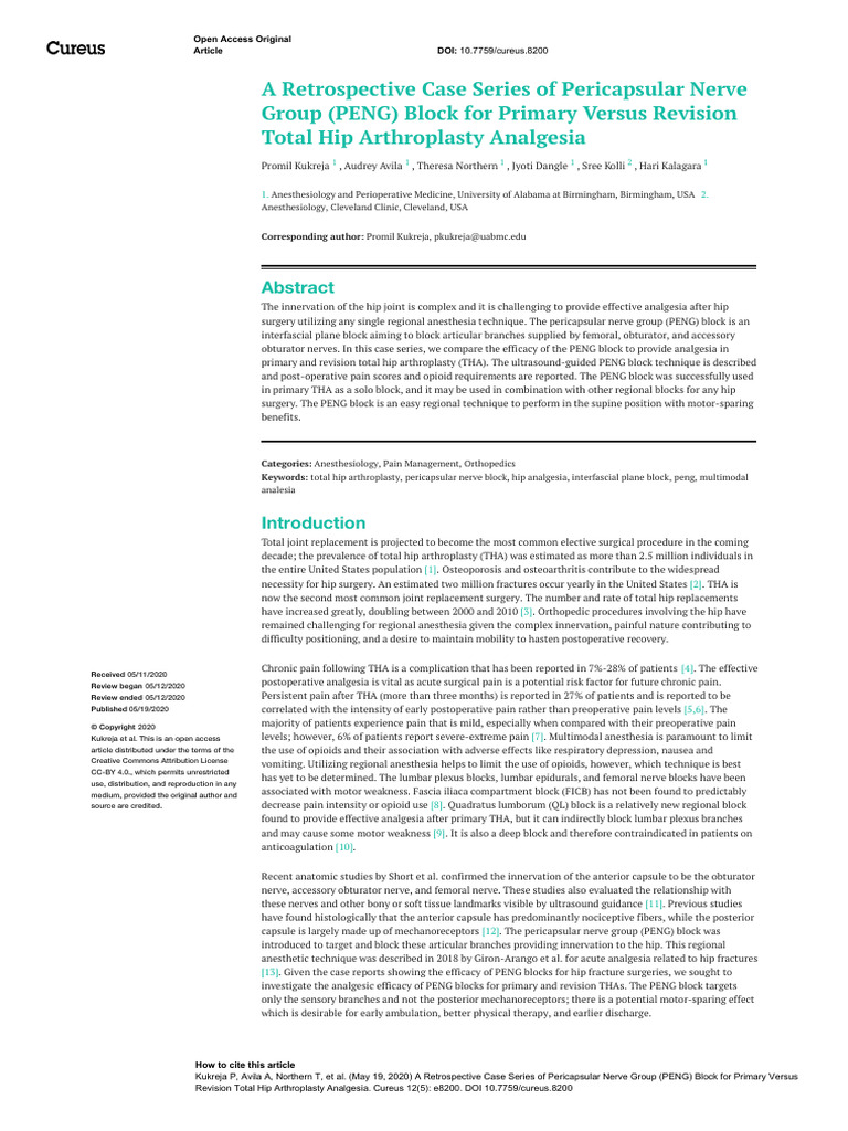 2020-2 - A Retrospective Case Series of Pericapsular Nerve Group (PENG ...