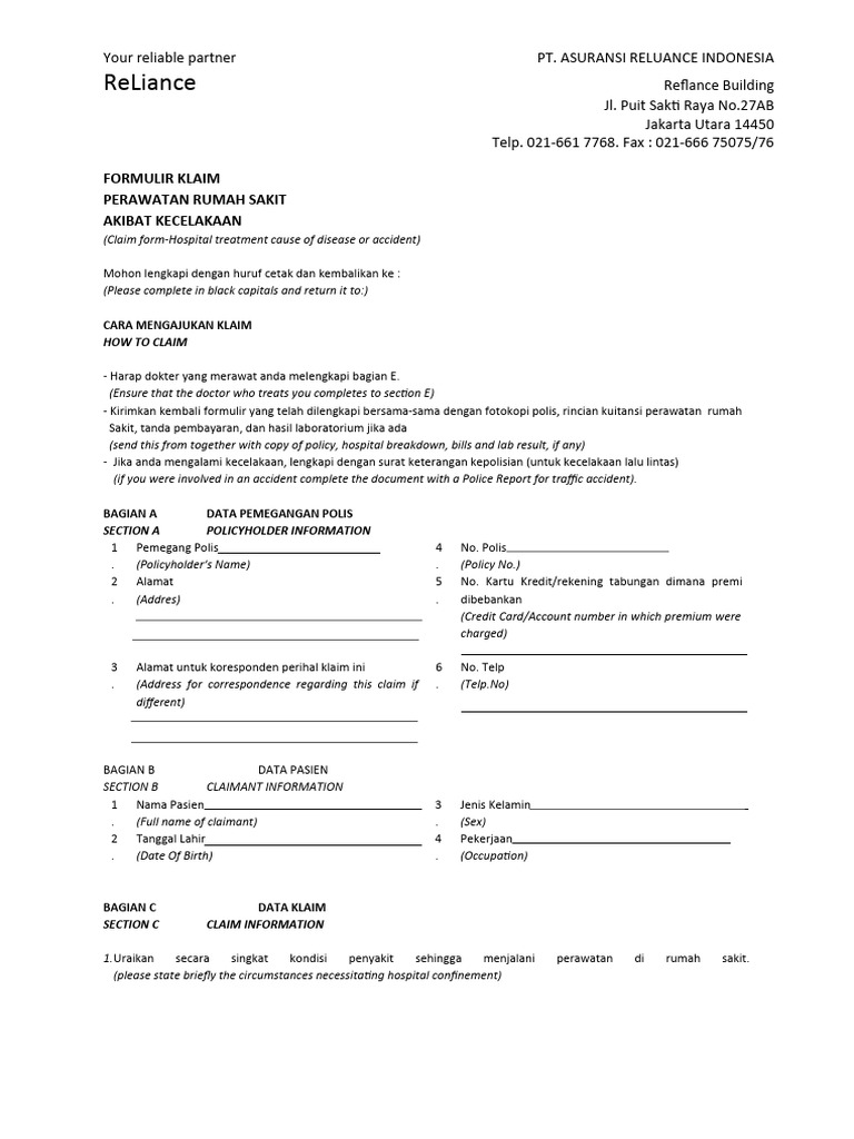 Formulir Klaim | PDF | Hukum