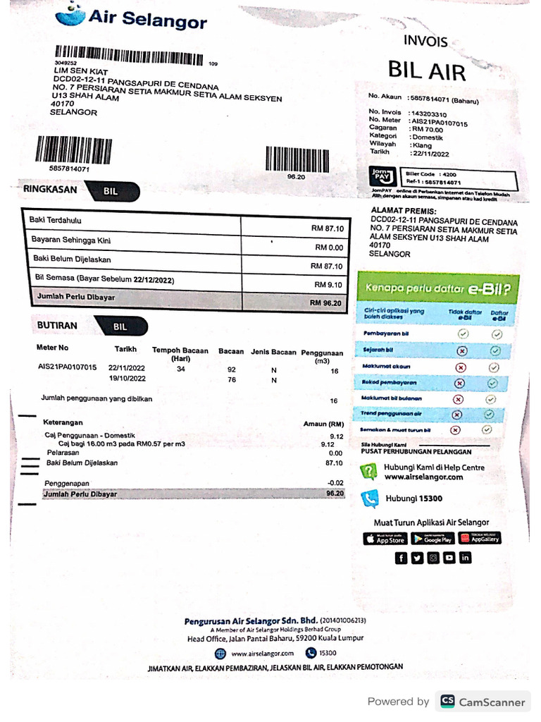 Bil Air SYABAS | PDF