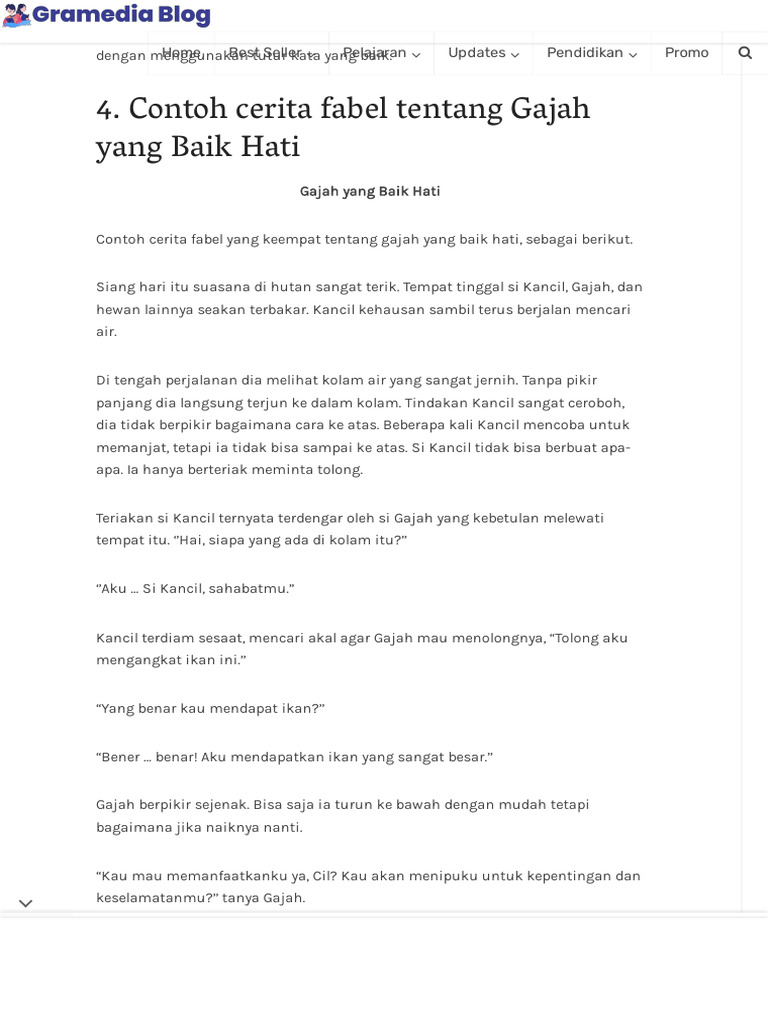 5 Contoh Cerita Fabel Yang Kaya Pesan Moral Dan Nilai Kehidupan ...