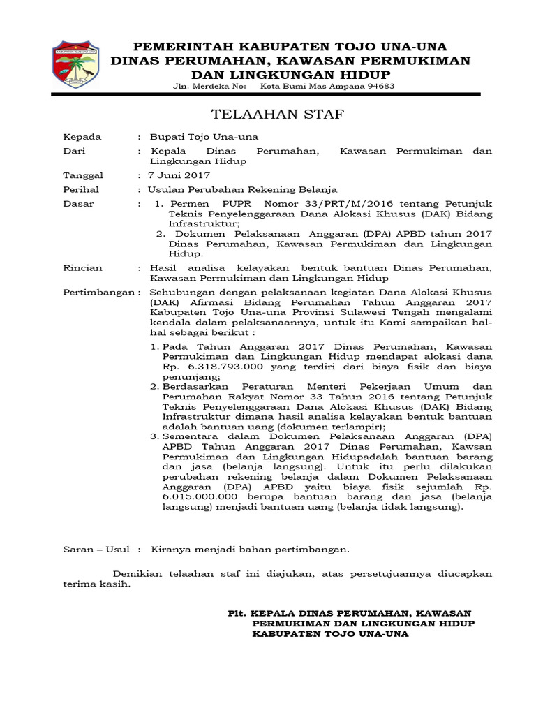 Telaahan Staf | PDF