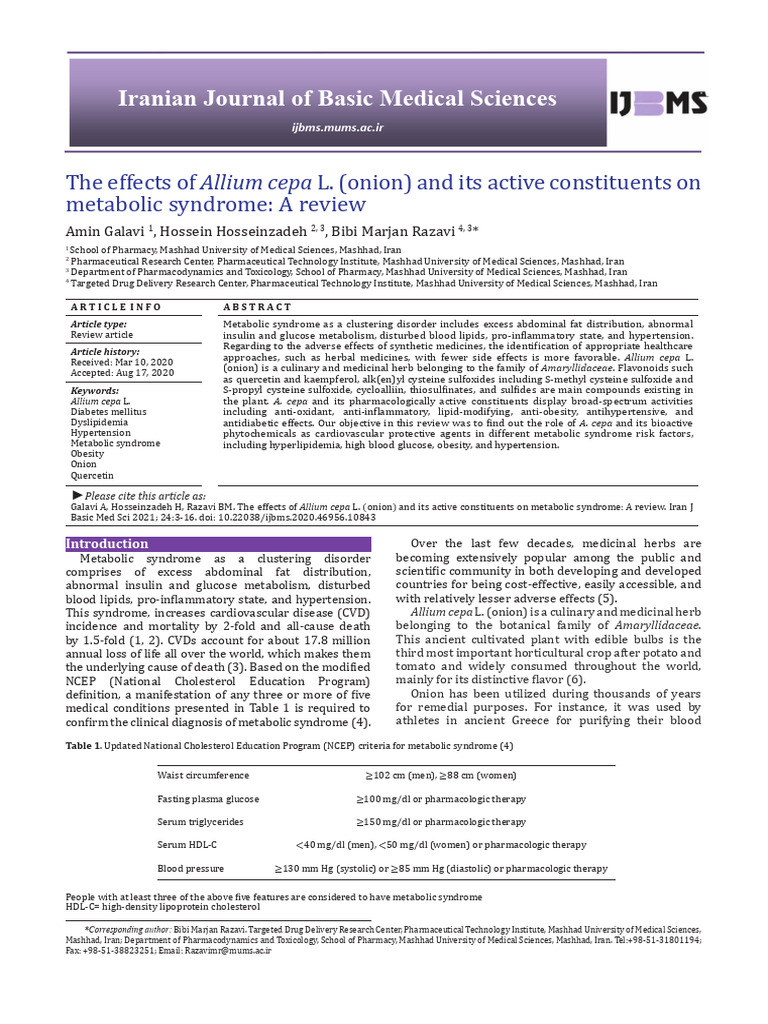 Ijbms 24 003 | PDF | Metabolic Syndrome | Hypertension