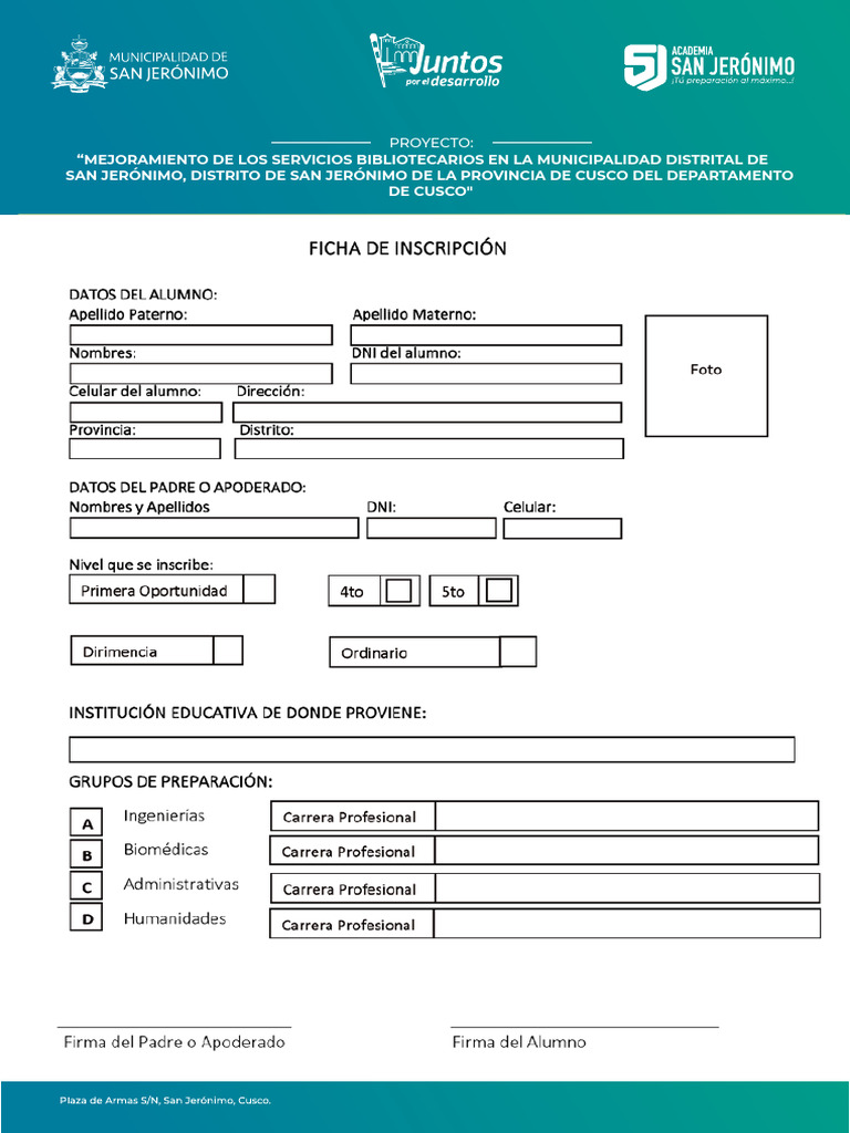 Formato de Inscripcion | PDF