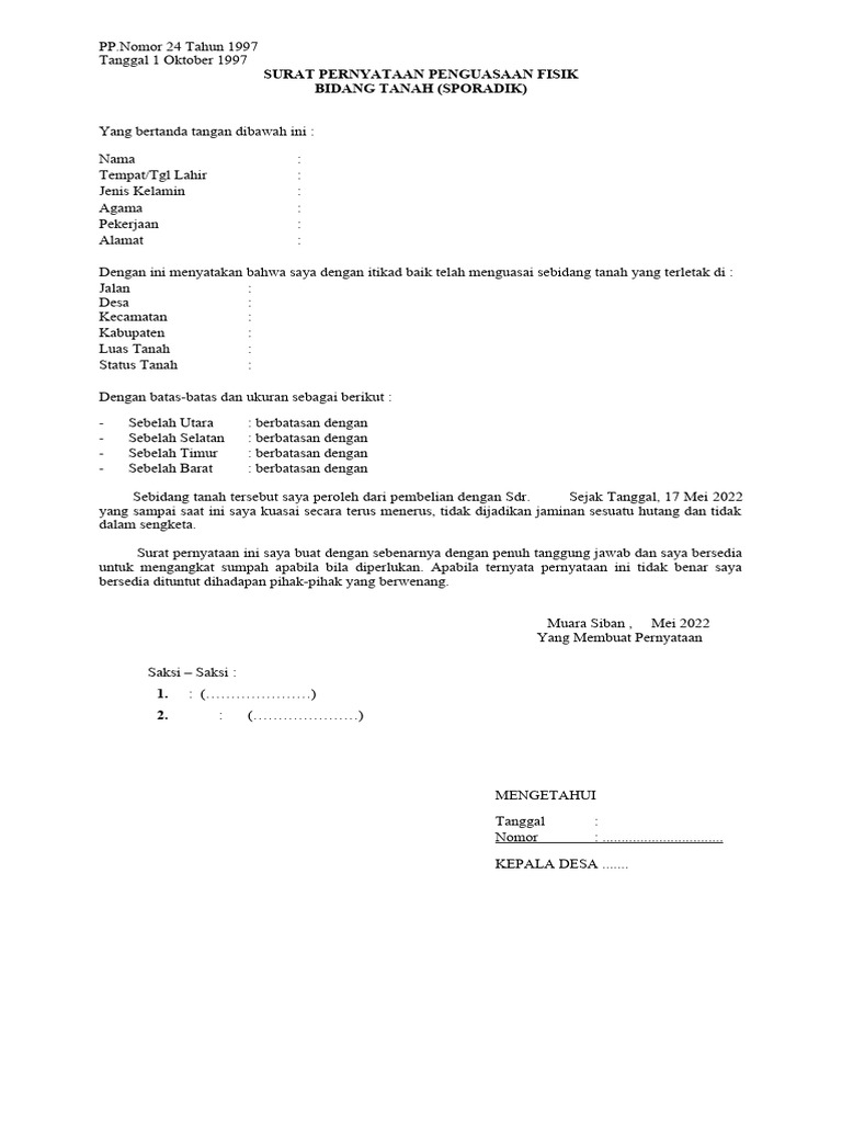 Sprodik, SPPH, Jual Beli Tanah | PDF