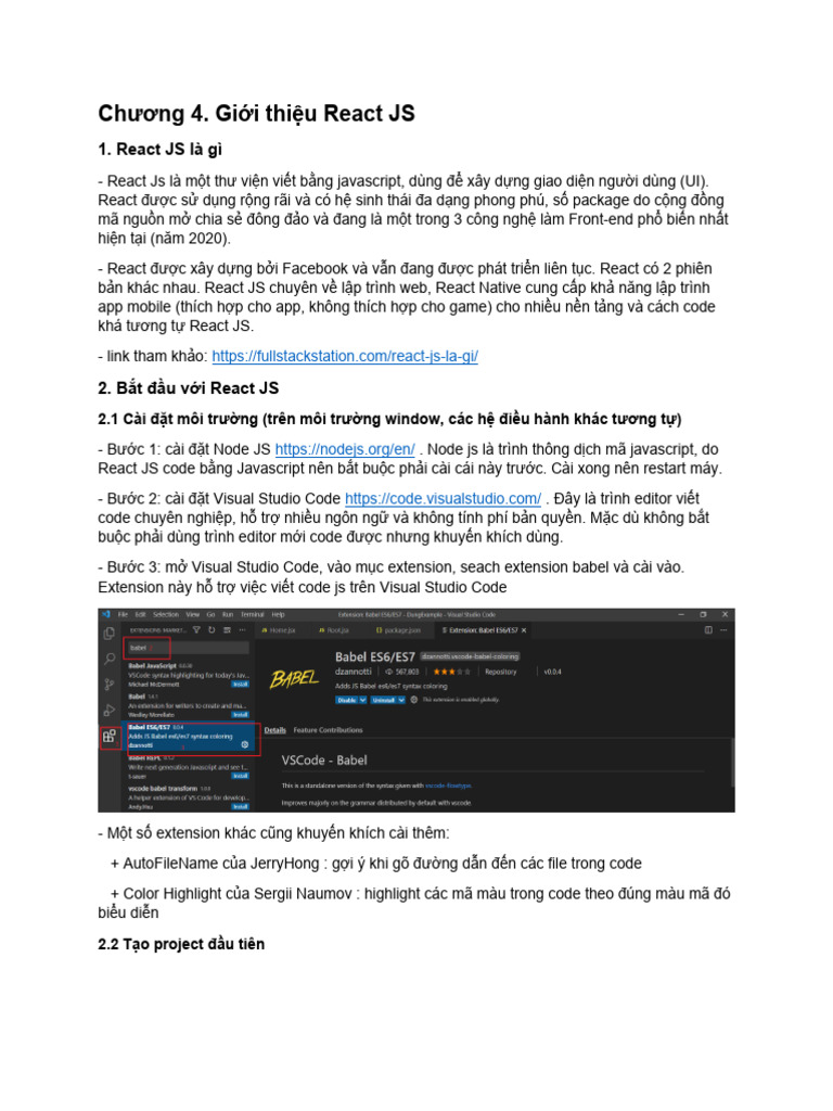 Làm Quen React Js | PDF