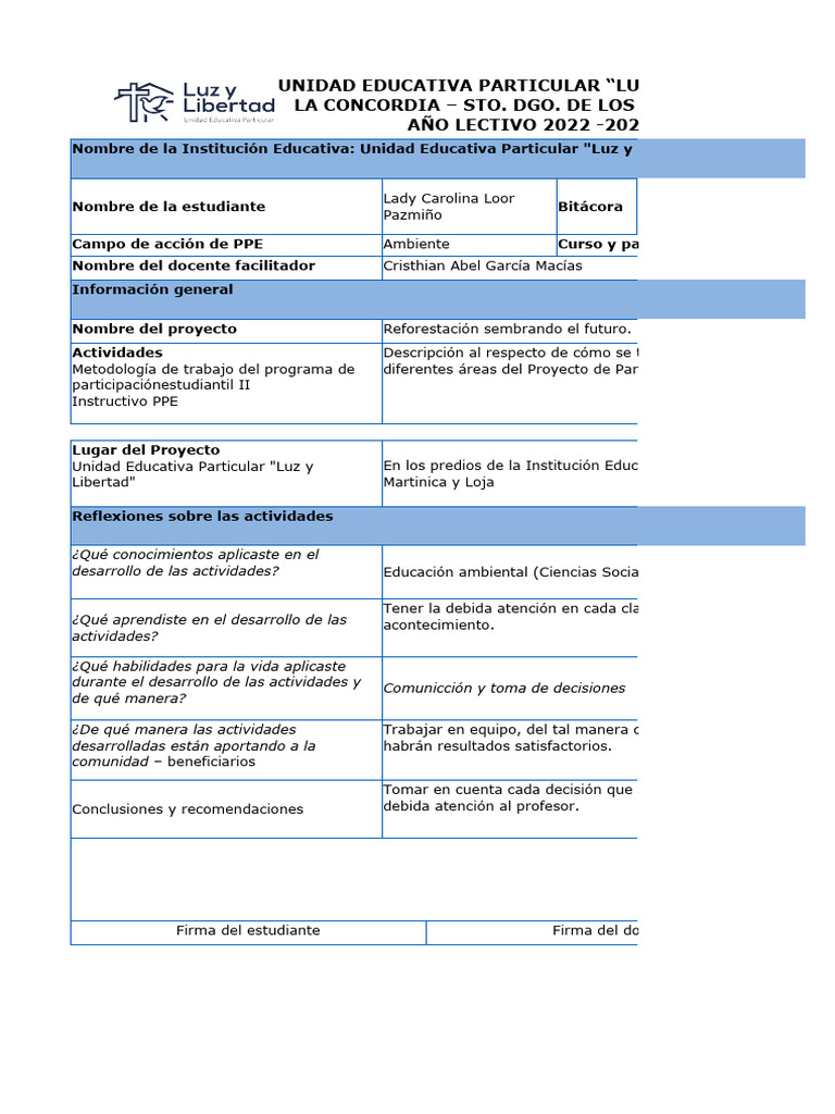 Bitácora Ambiental: Reforestación 2022 | PDF | Aprendizaje | Cognición