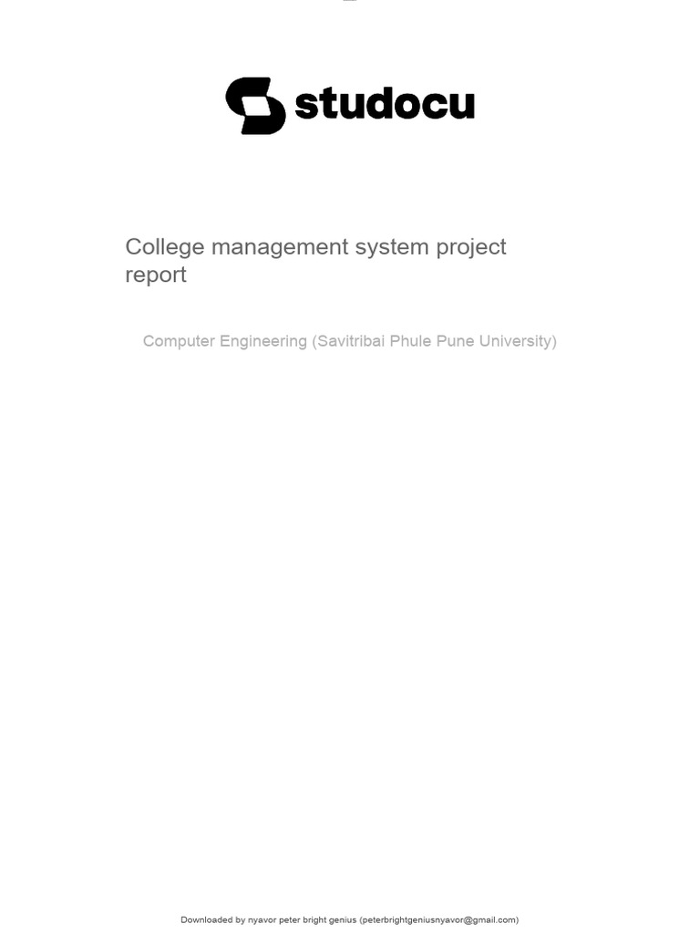 College Management System Project Report | PDF | Software Quality ...