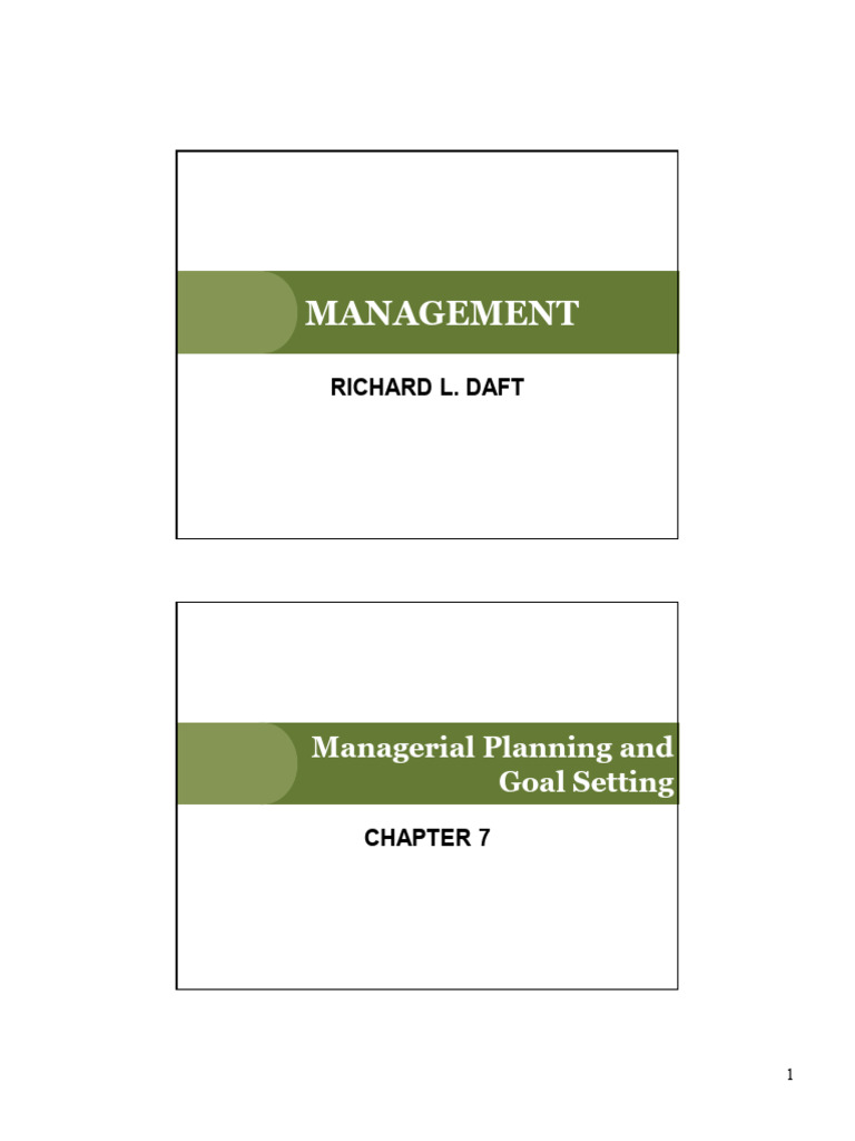 Principles of Management - Lecture 2- Managerial Planning | PDF | Goal ...