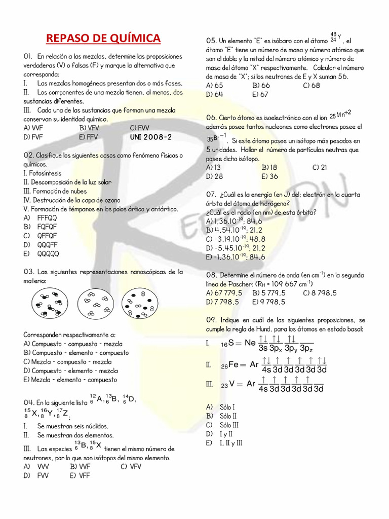 Repaso de Química | PDF