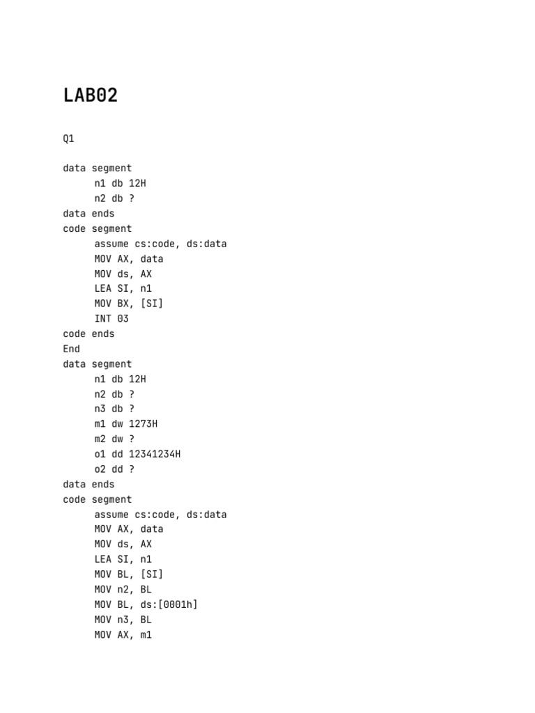 MFP Codes | Download Free PDF | Assembly Language | String (Computer Science)