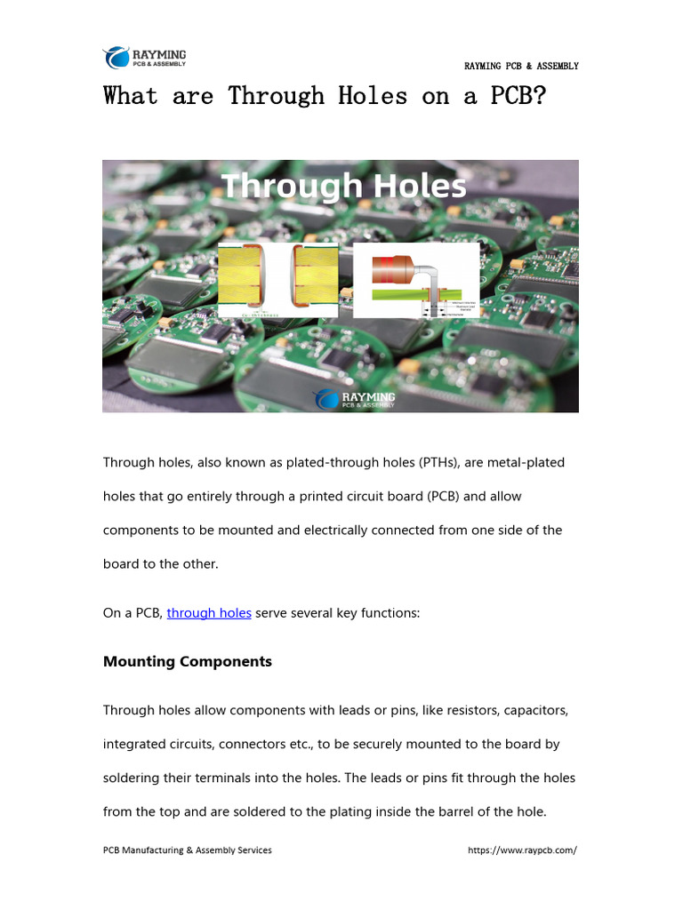 What Are Through Holes On A PCB | PDF | Printed Circuit Board ...