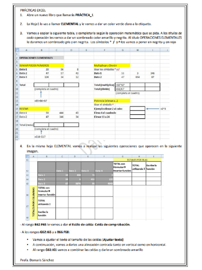 Practica 1 Excel Basico | PDF