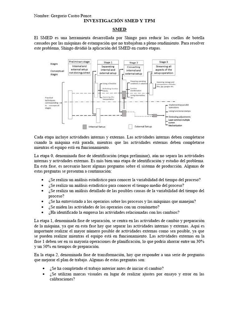 Smed y TPM Gregorio Castro | PDF | Matriz (Matemáticas)