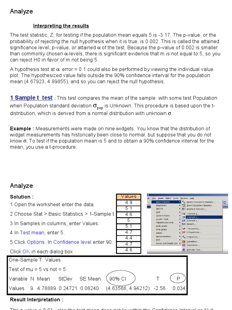 T-Test Analysis and Interpretation | PDF | Statistical Hypothesis ...