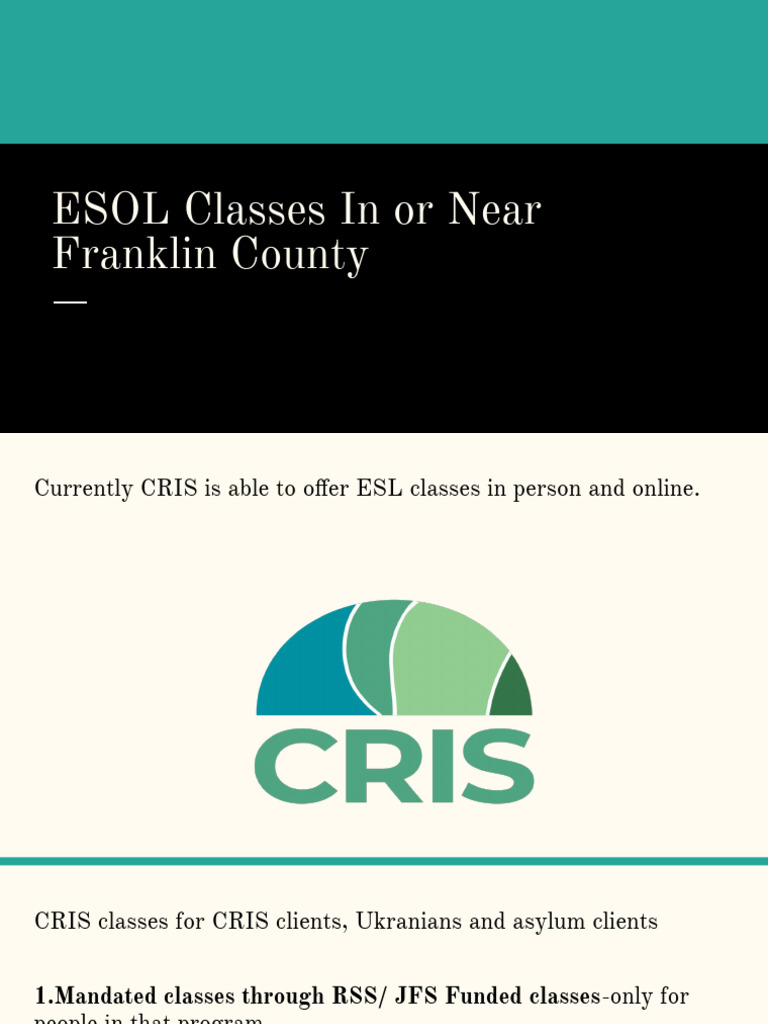 ESOL Classes in or Near Franklin County | PDF | English As A Second Or ...