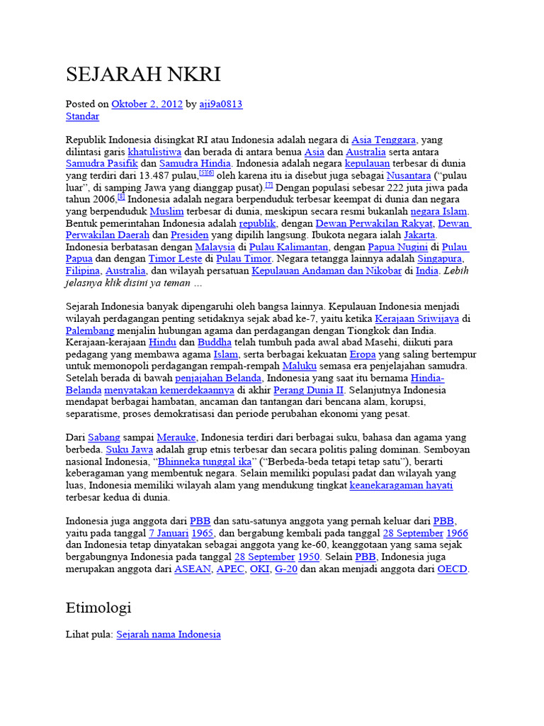 Sejarah Nkri | PDF