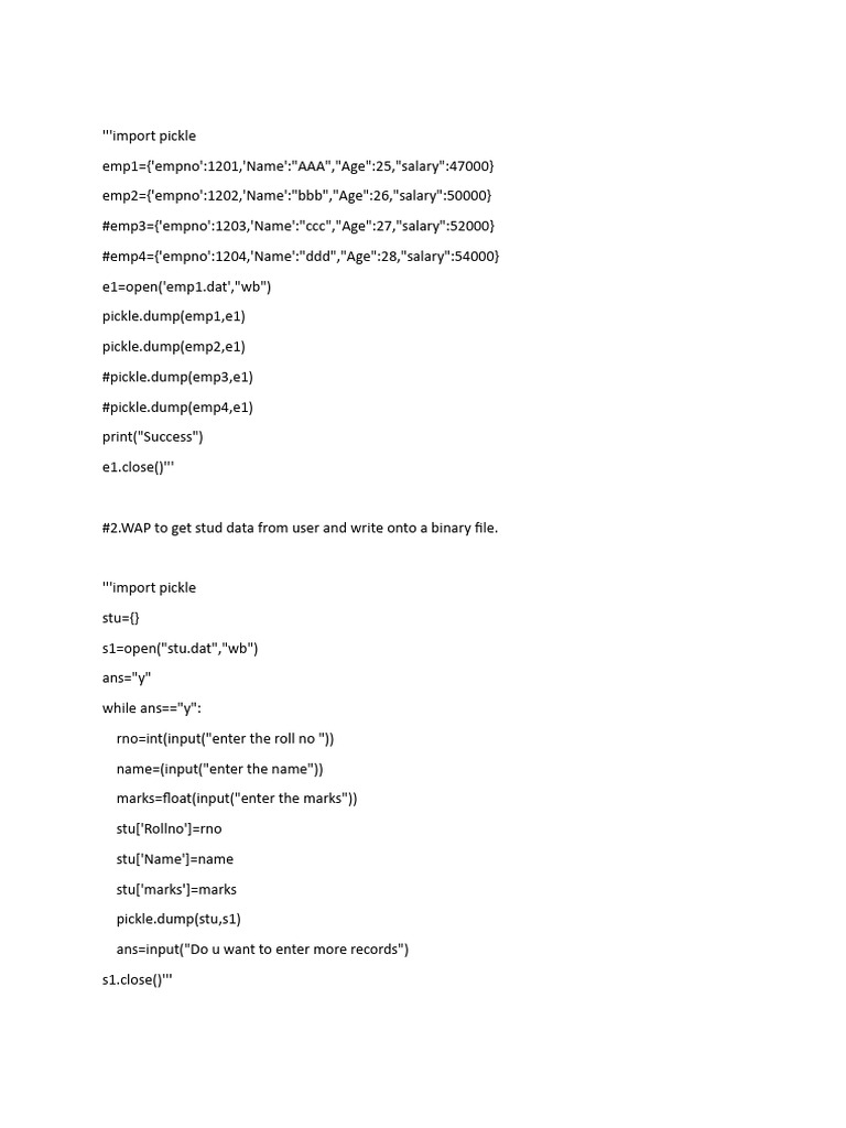 Binary File Handling Pdf Software Engineering Information Technology