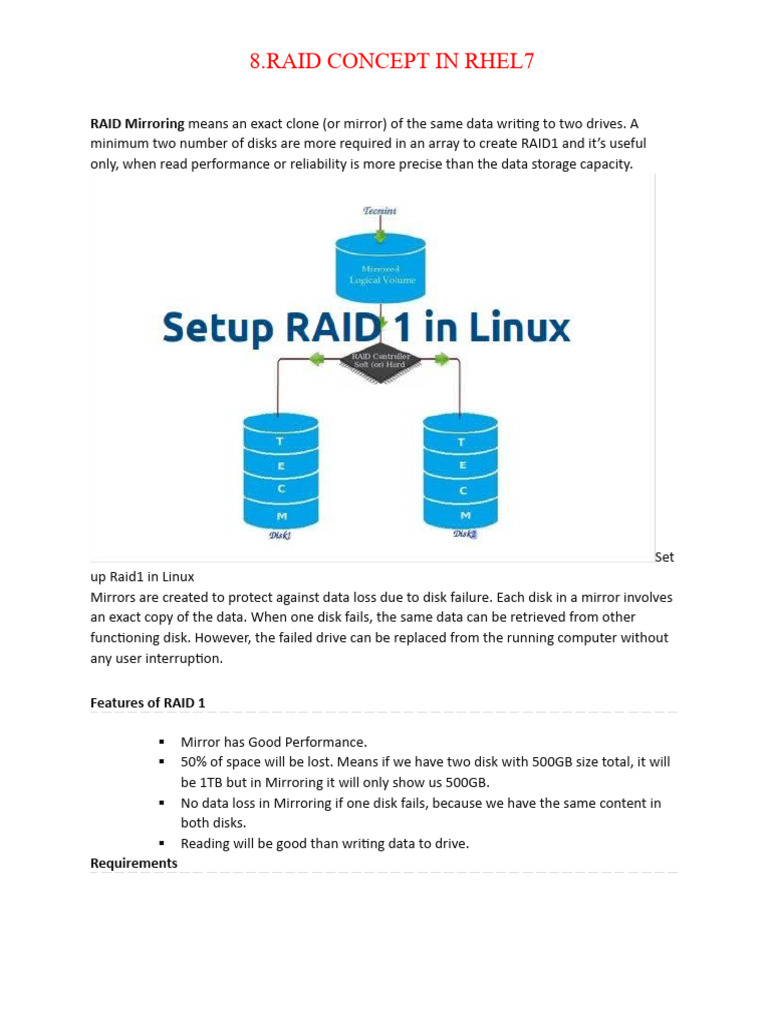 8.RAID Concept For RHEL7 | PDF | Data | Utility Software