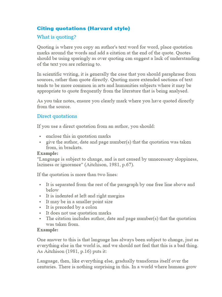 Citing Quotations | PDF | Citation | Ellipsis