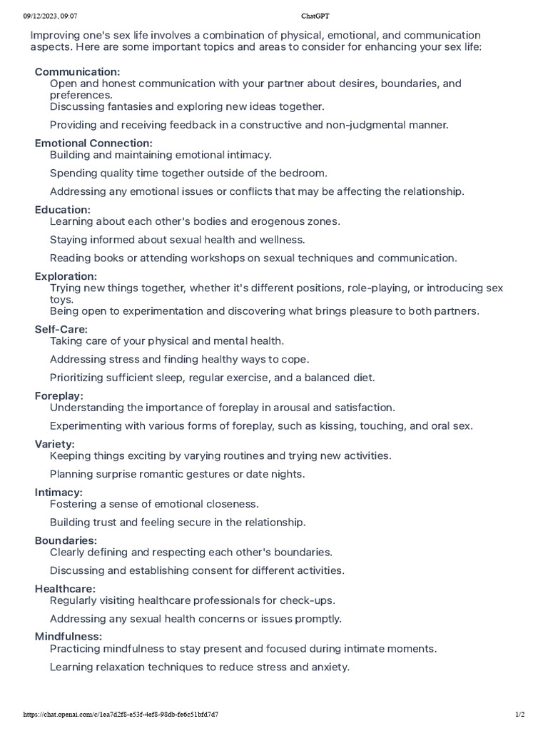 Sex Education | PDF | Foreplay | Intimate Relationships