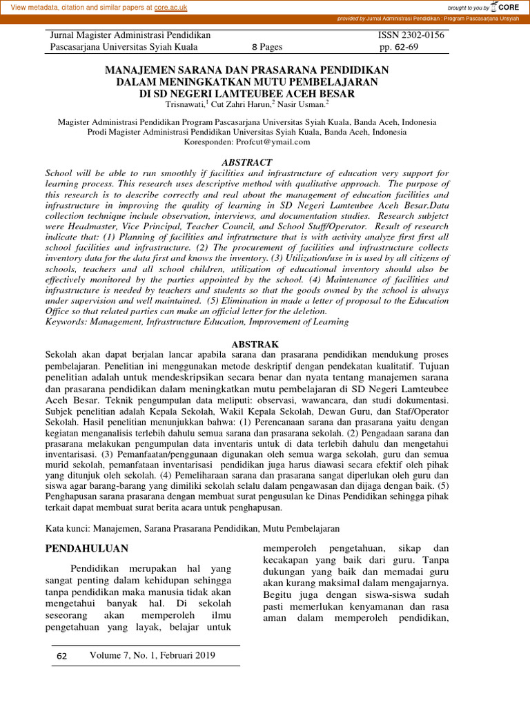 Manajemen Sapras Di SD Lamteba, Jurnal Mendeley | PDF | Data | Information Technology Management