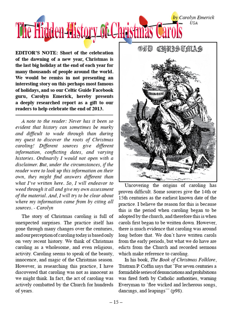 Origins and History of Caroling | PDF | Christmas