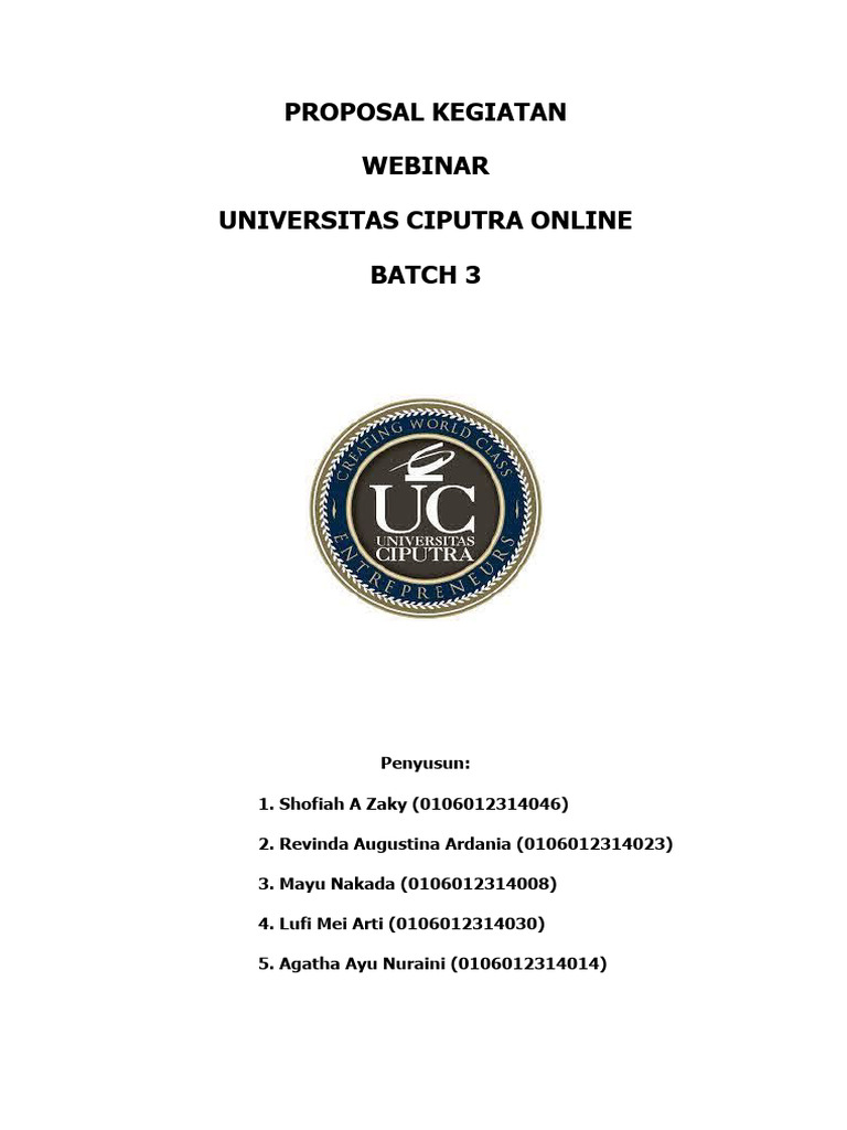Proposal Kegiatan Webinar BM | PDF