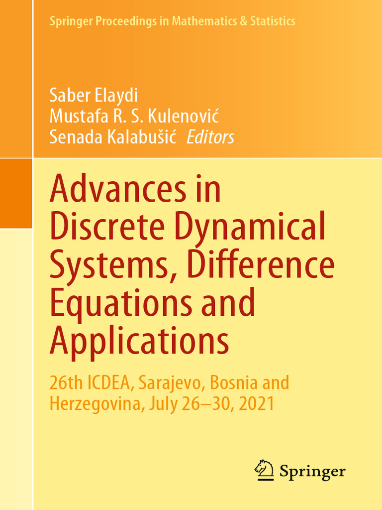 Advances In Discrete Dynamical Systems Difference Equations And
