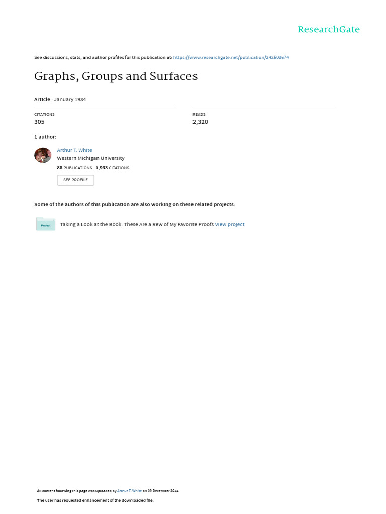 Graphs, Groups, and Surfaces Overview | PDF | Geometry | Graph Theory