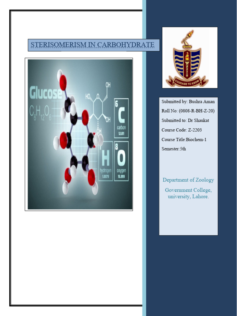 Stereoisomerism in Carbohydrates | PDF | Carbohydrates | Glucose