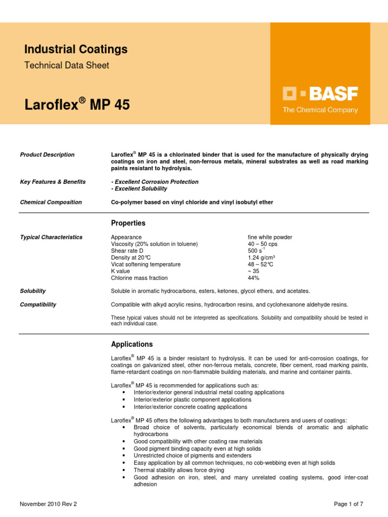 Laroflex MP 45 | PDF | Paint | Solvent