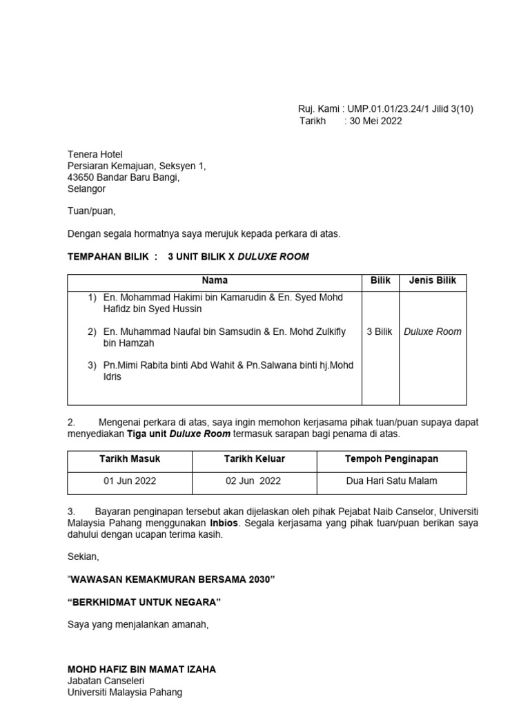 LOU Tenera Hotel PDF