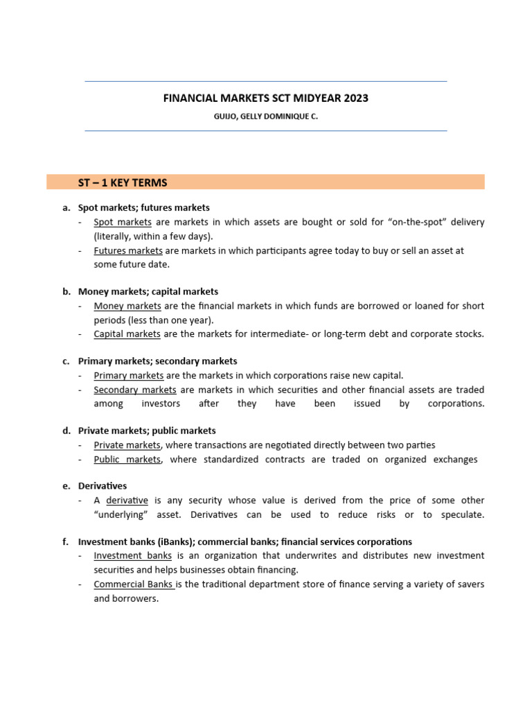 Finmar Reviewer | PDF | Financial Markets | Derivative (Finance)