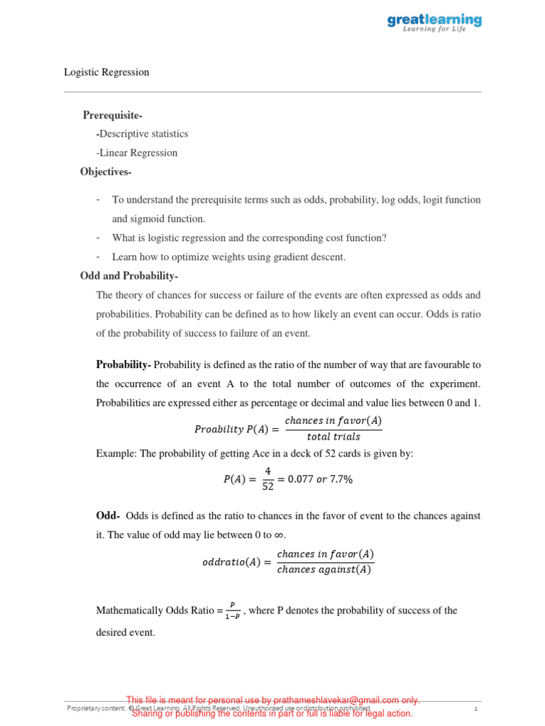 Reference Material - Logistic - Regression | PDF | Receiver Operating Characteristic ...