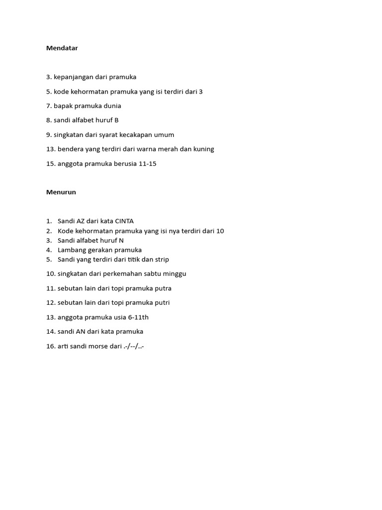 Tts Pramuka | PDF | Seni & Disiplin Bahasa | Sejarah