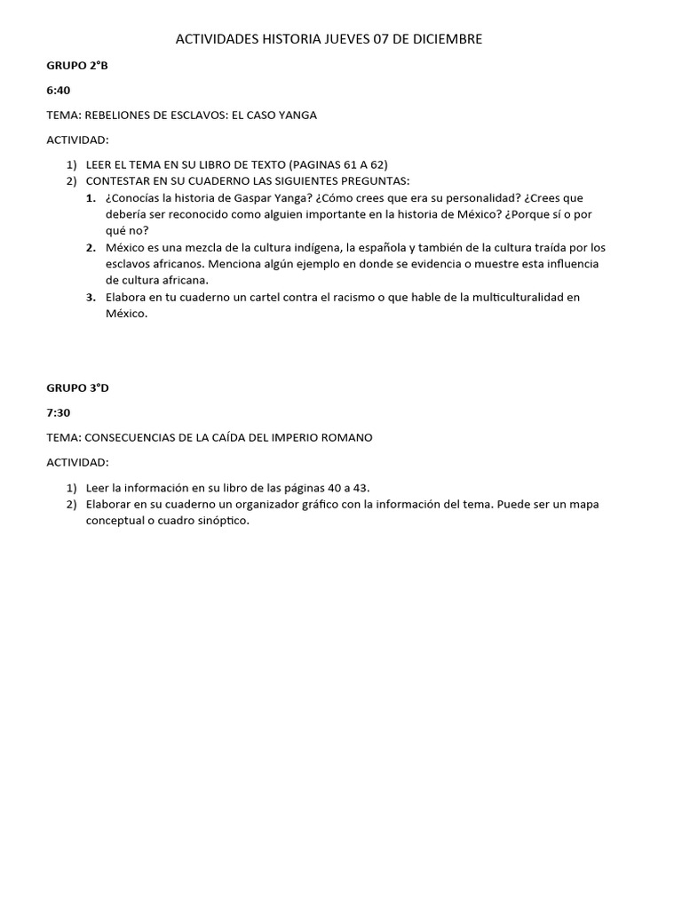 Rebelión de Yanga: Historia y Actividades | PDF