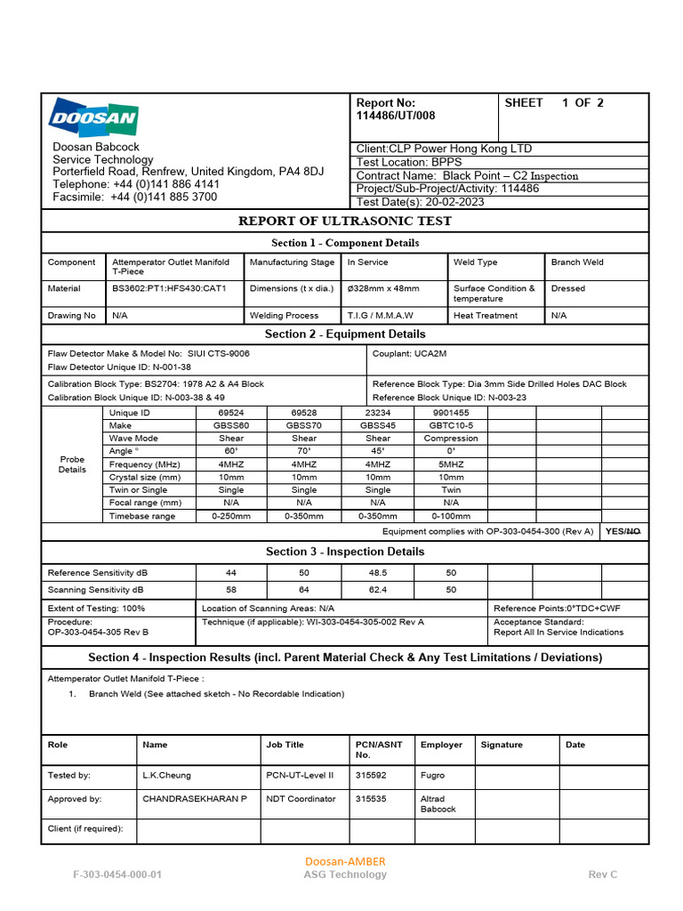 114486-UT-008 Attemperator Outlet T-Piece | PDF | Applied And ...