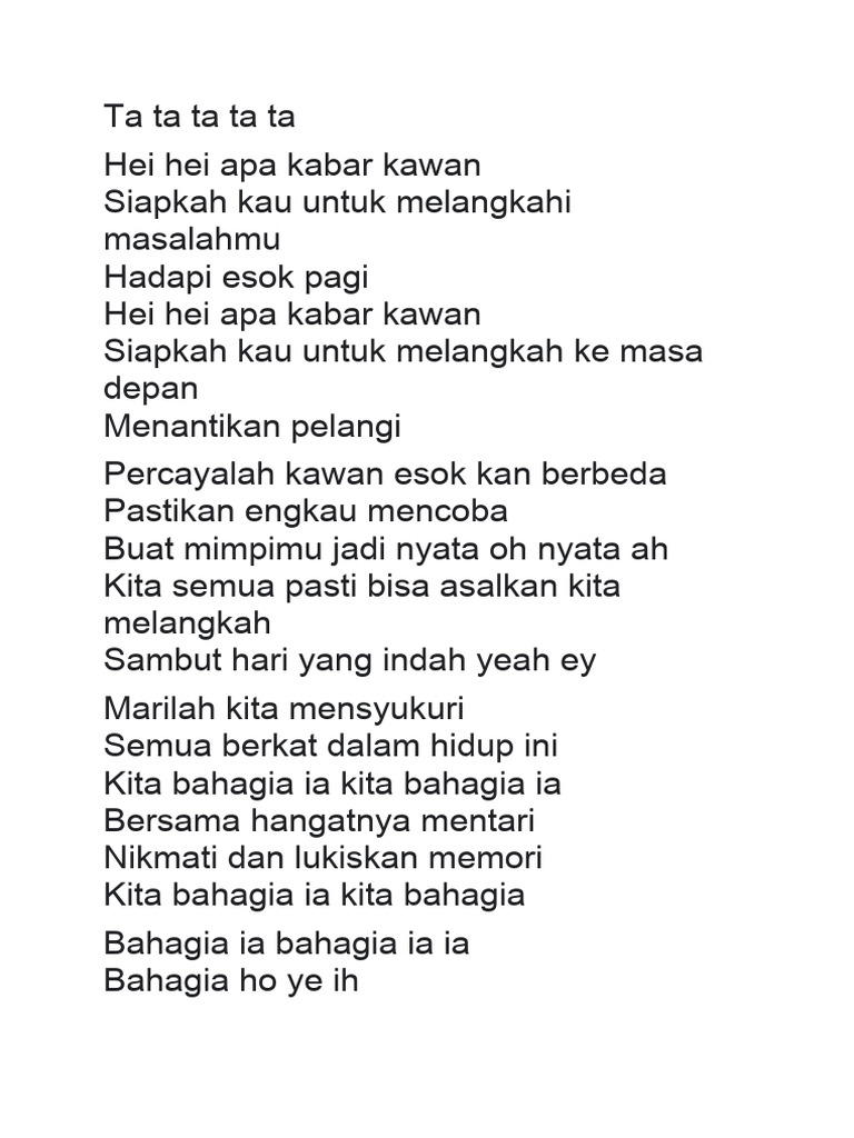 Lirik Lagu Bahagia | PDF