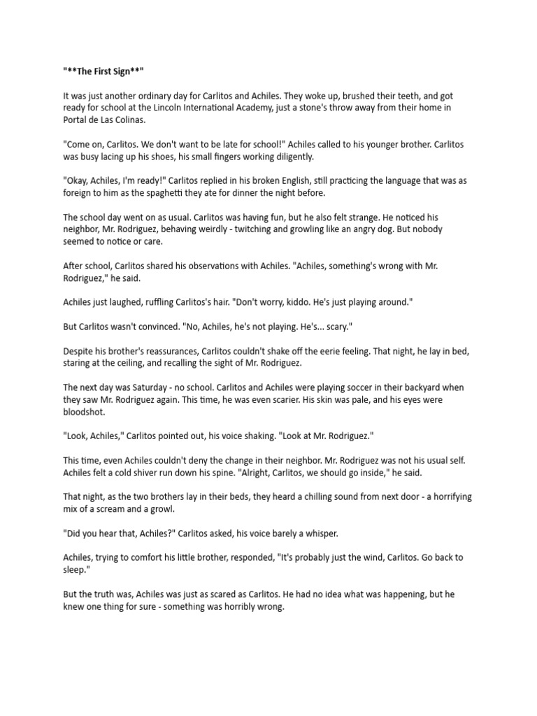 Chapter 1 - The First Signs | PDF