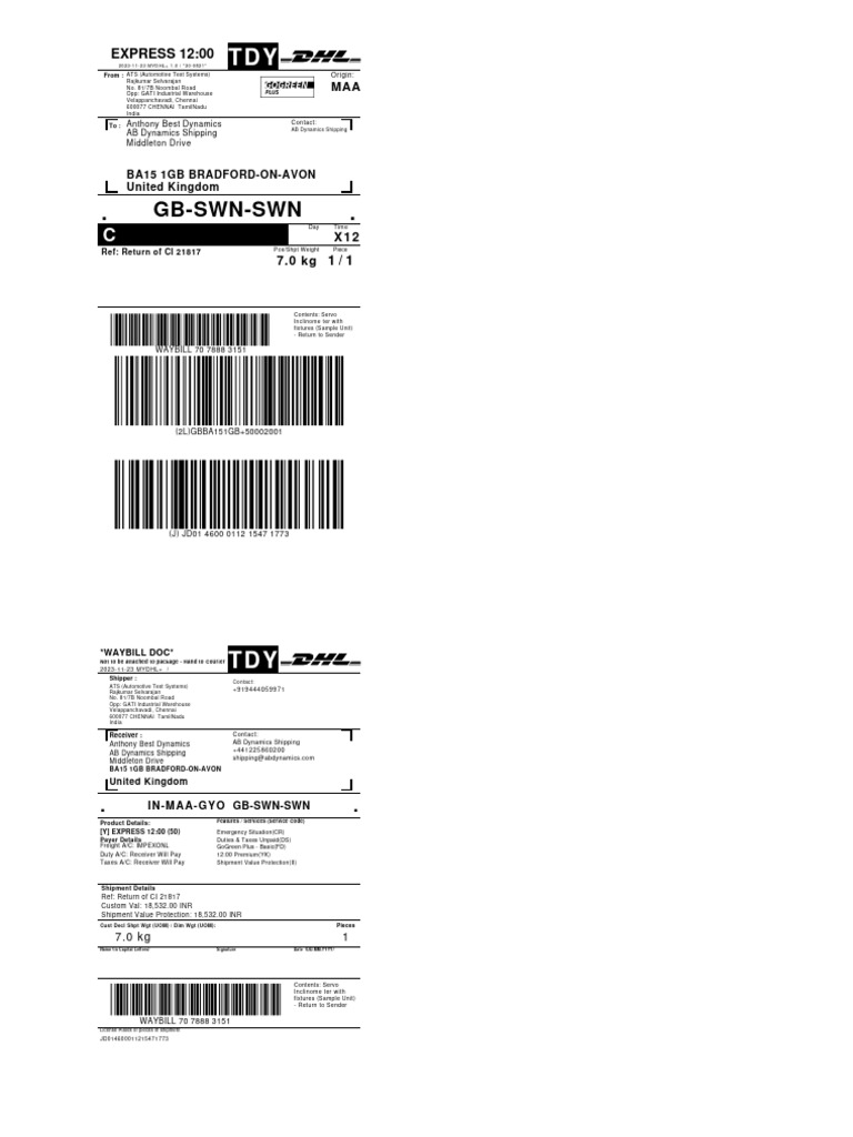 ATS Collection - DHL | PDF | Courier | Service Industries