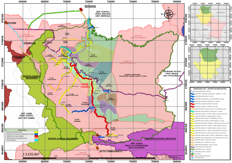 Mapa Carreteras Con Anp Megantoni | PDF