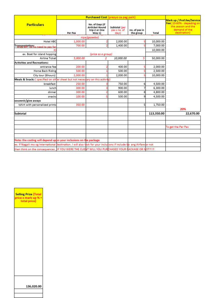 Sample Costing 3 | PDF