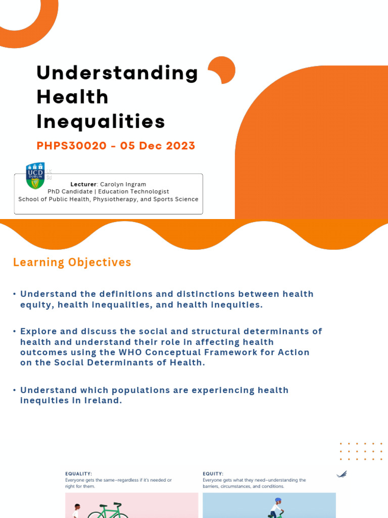 Health Equity Lecture | PDF | Socioeconomic Status | Health Equity