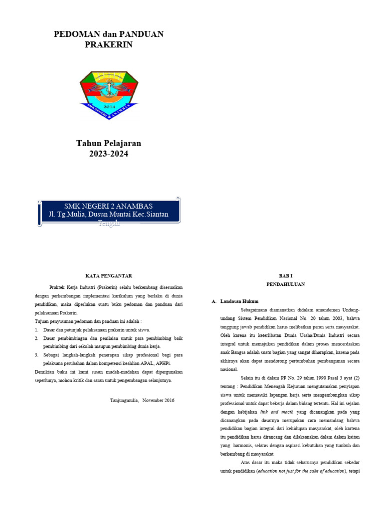 18.buku Pedoman Dan Panduan Prakerin (Contoh Laporan SALAH) | PDF | Seni