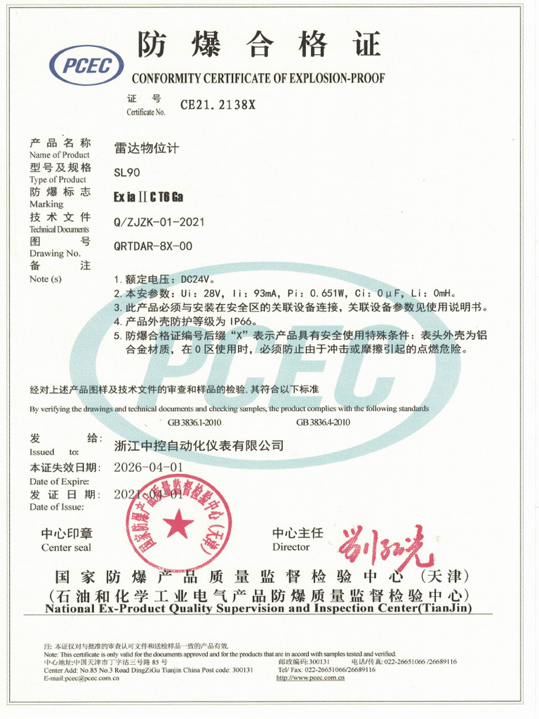 Intrinsic Safety Certificate | PDF