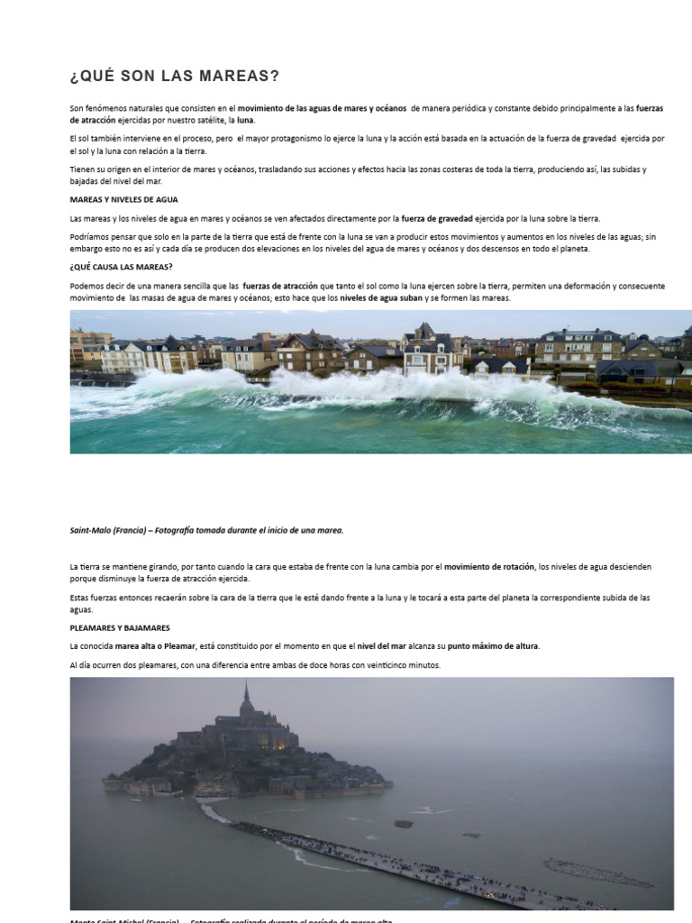Qué Son Las Mareas | PDF | Marea | Luna
