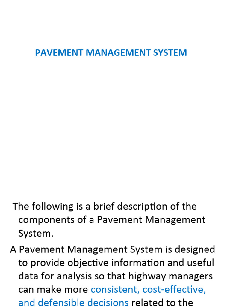 3d Pavement Management Systems Pdf