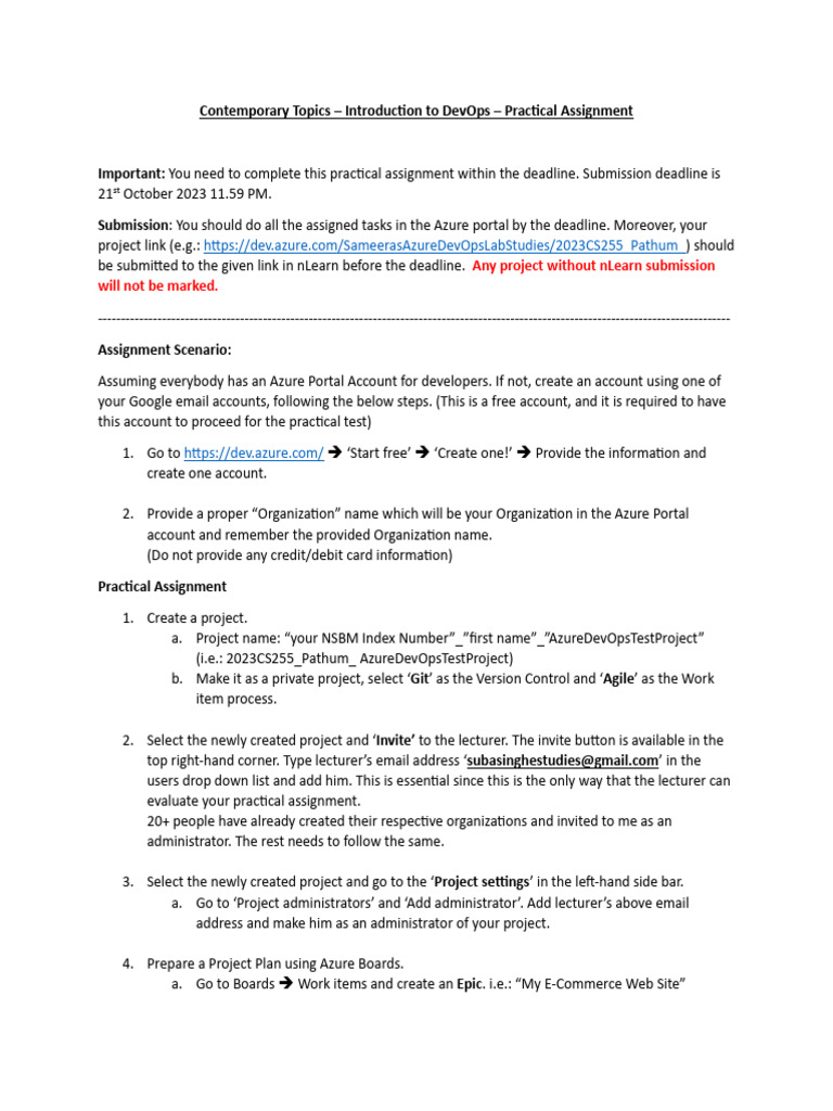 Azure Devs Practical Assignment | PDF | Software Development | Computing